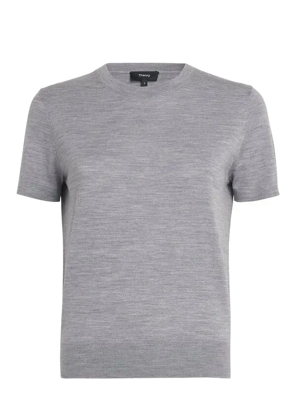 Theory Regal Wool Sweater T-shirt - Grey