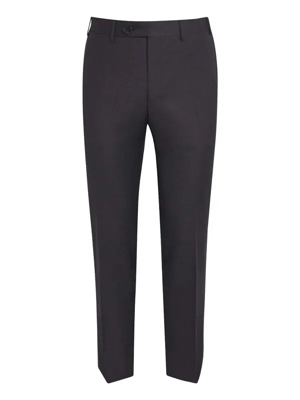 Canali Wool Straight Leg Trousers - Grey
