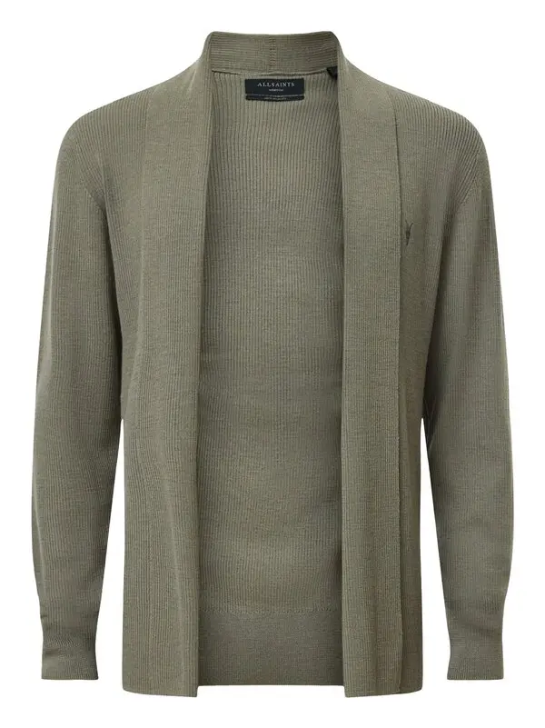 ALLSAINTS Merino Wool Mode Cardigan - Green