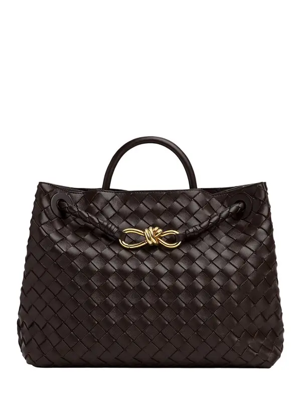 Bottega Veneta Leather Andiamo Top-handle Bag - Grey