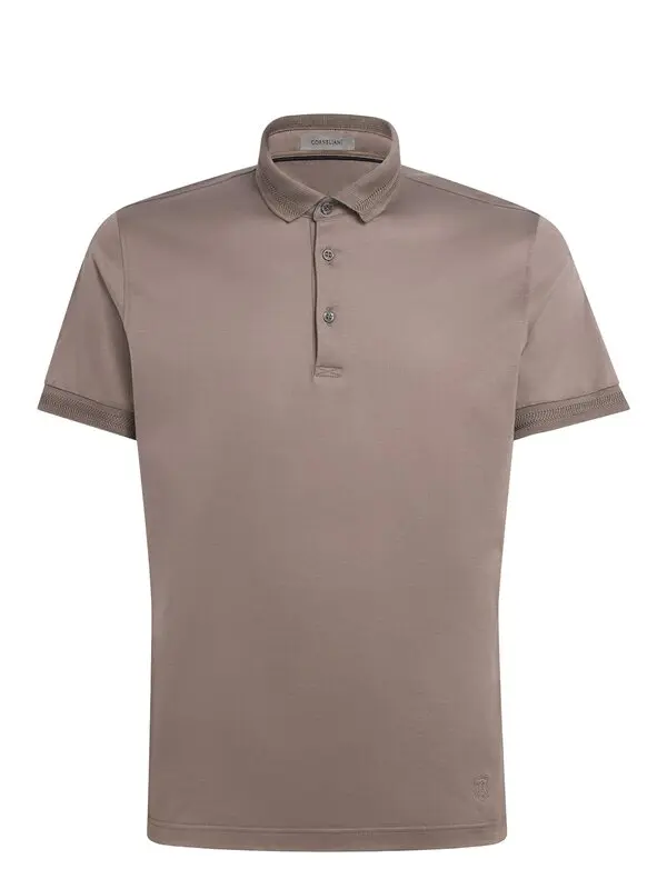 Corneliani Cotton Jersey Polo Shirt - Beige
