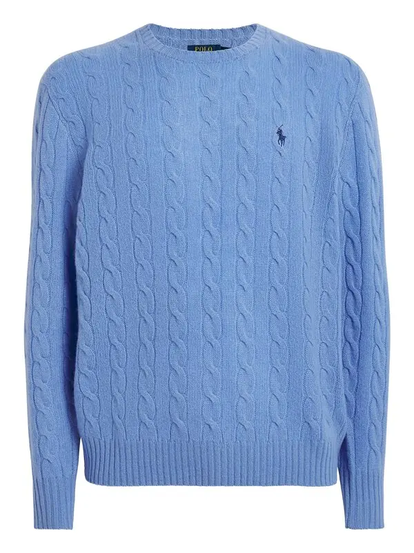 Polo Ralph Lauren Cable-knit Wool-cashmere Sweater - Blue