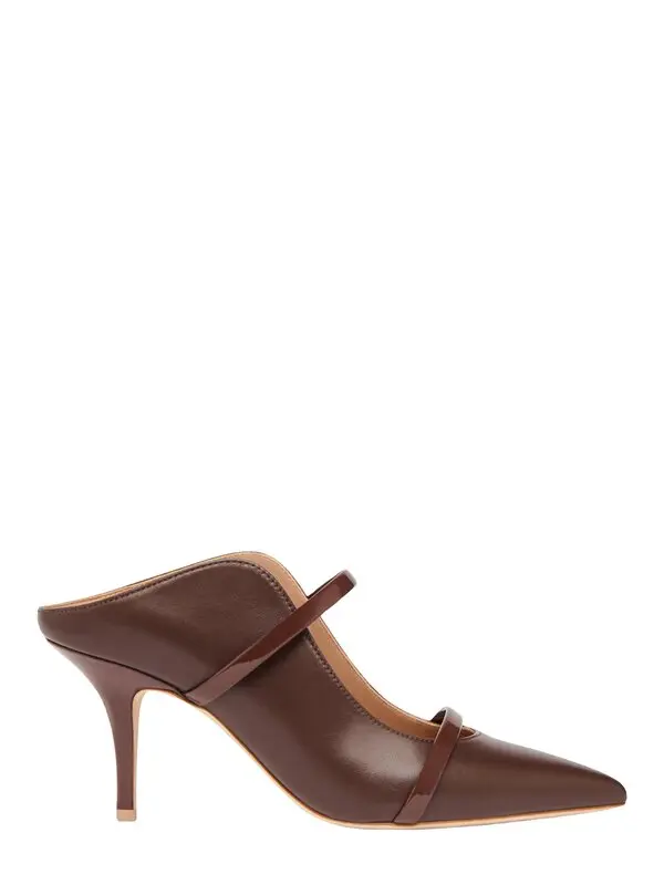 MALONE SOULIERS Maureen 70 Leather Heeled Mules - Brown