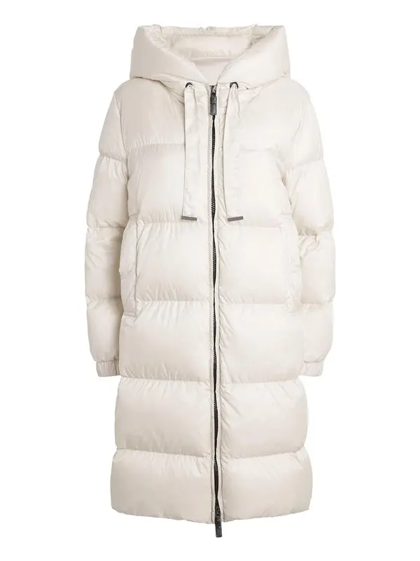 Max Mara The Cube Quilted Long Parka - White