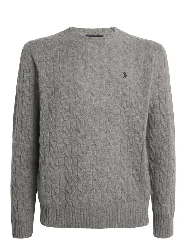 Polo Ralph Lauren Wool-cashmere Cable-knit Sweater - Grey