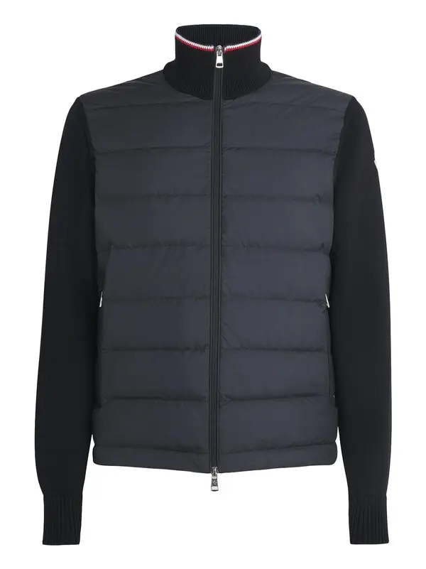 Moncler Cotton Down-front Cardigan - Black