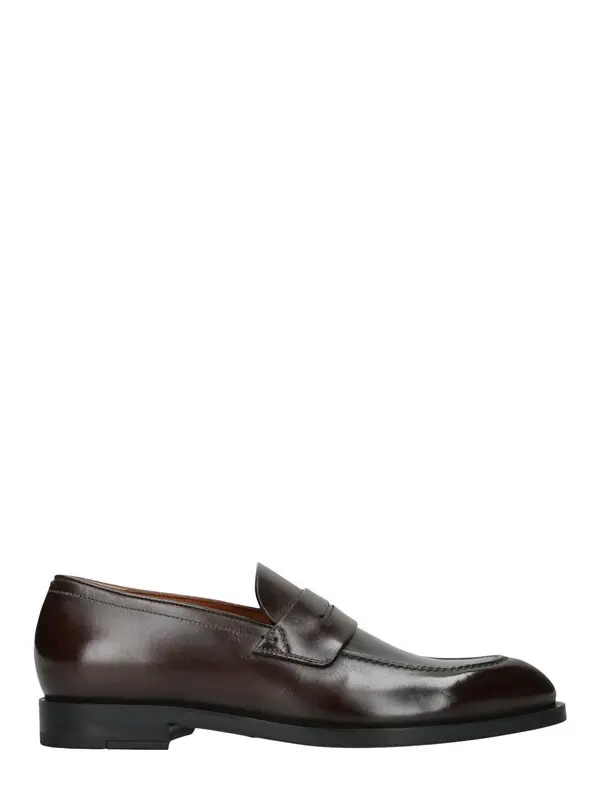 Zegna Leather L'asola Loafers - Brown