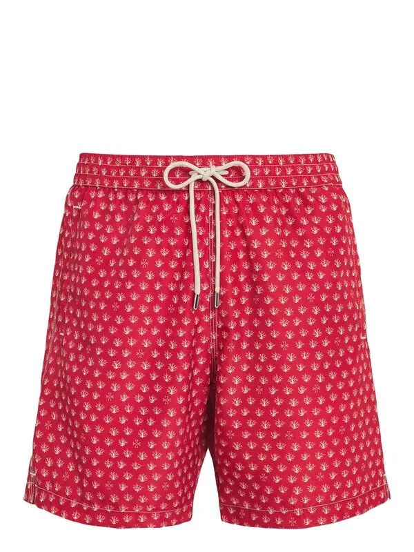 Jacob Cohen Coral Print Bermuda Swim Shorts - Red