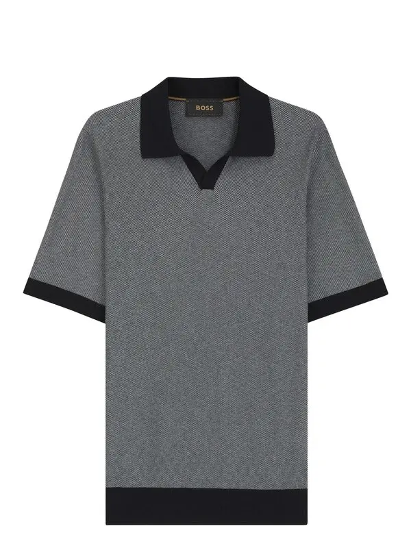 BOSS Cotton-silk Polo Shirt - Blue