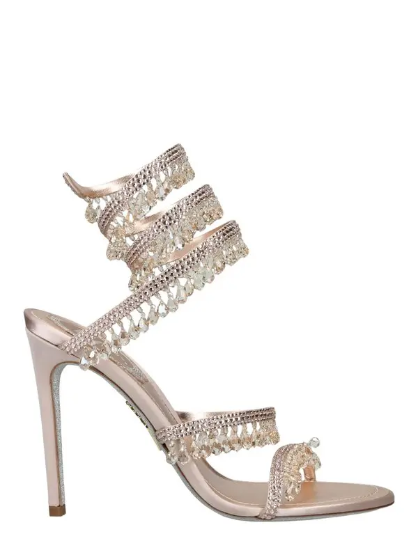 Rene Caovilla Satin Chandelier Sandals - Pink
