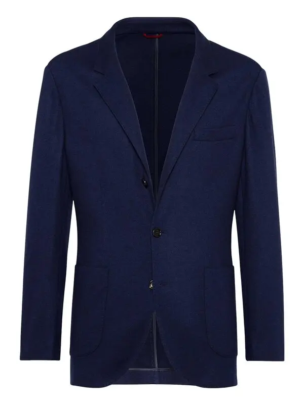 Brunello Cucinelli Cashmere Jersey Blazer - Blue