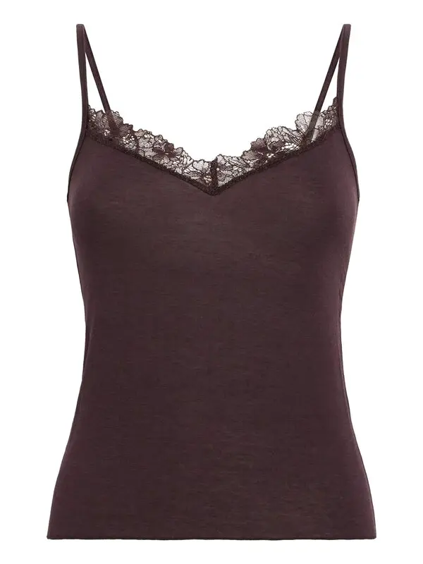 SKIMS Sheer Modal Lace Camisole - Burgundy