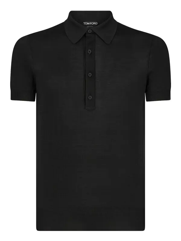 TOM FORD Silk-blend Polo Shirt - Black