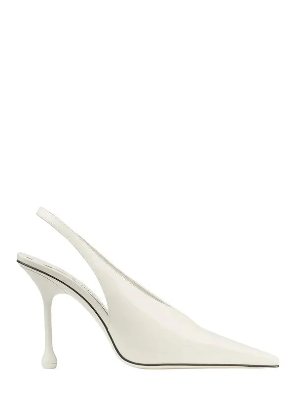 JIMMY CHOO Isa 95 Leather Slingback Pumps - White