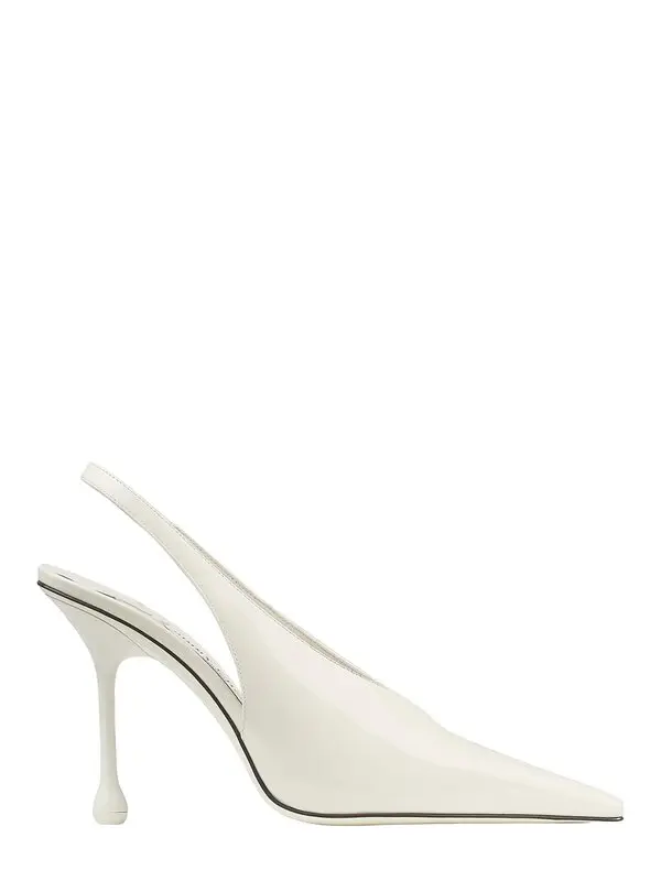 JIMMY CHOO Isa 95 Leather Slingback Pumps - White
