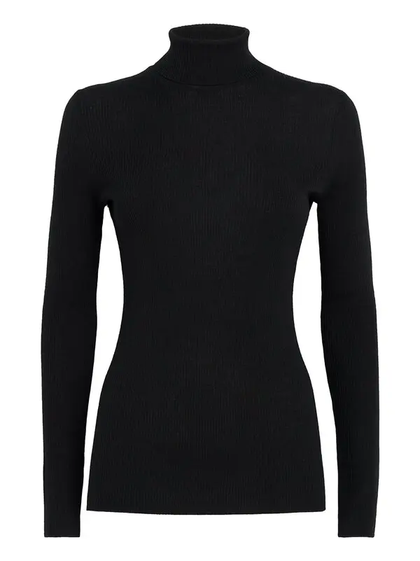 Maje Wool-silk Rollneck Sweater - Black