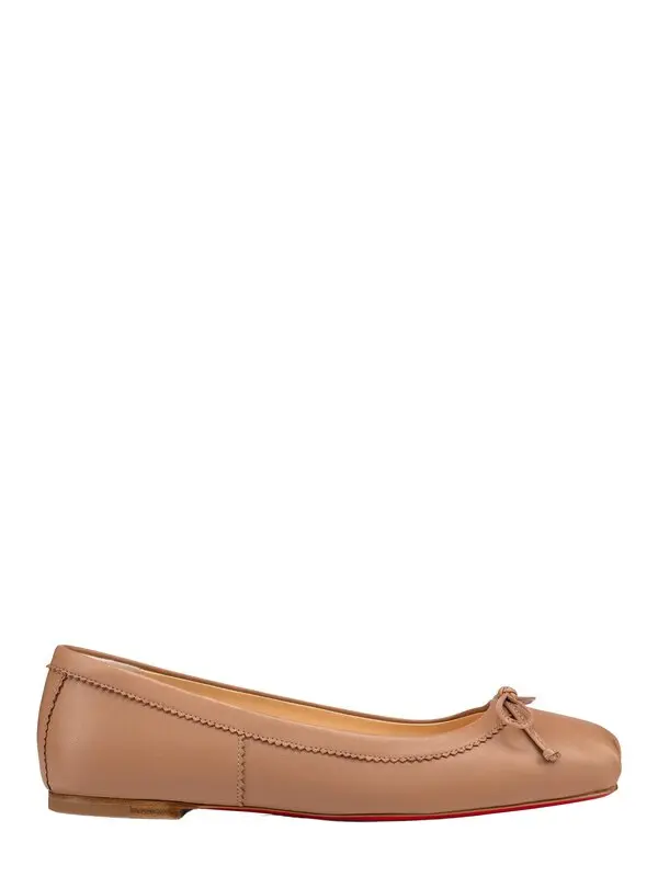 CHRISTIAN LOUBOUTIN Mamadrague Leather Ballet Flats - Nude