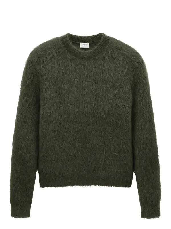 Saint Laurent Brushed Mohair-blend Sweater - Green