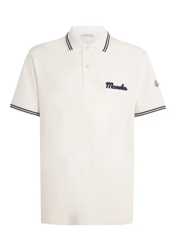 Moncler Cotton Logo Polo Shirt - White