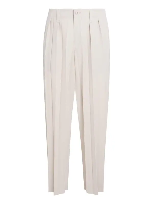 Issey Miyake Pleated Edge Ensemble Trousers - Beige