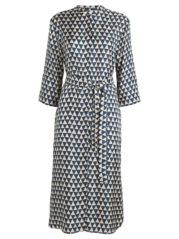 Max Mara Printed Silk Midi Dress - Blue