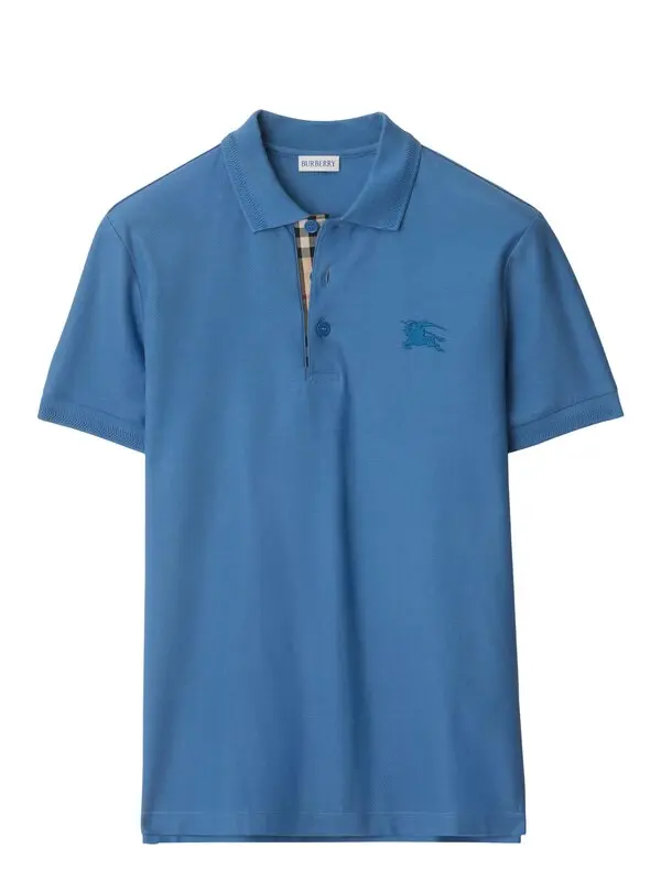 Burberry Piqué Cotton Polo Shirt - Blue