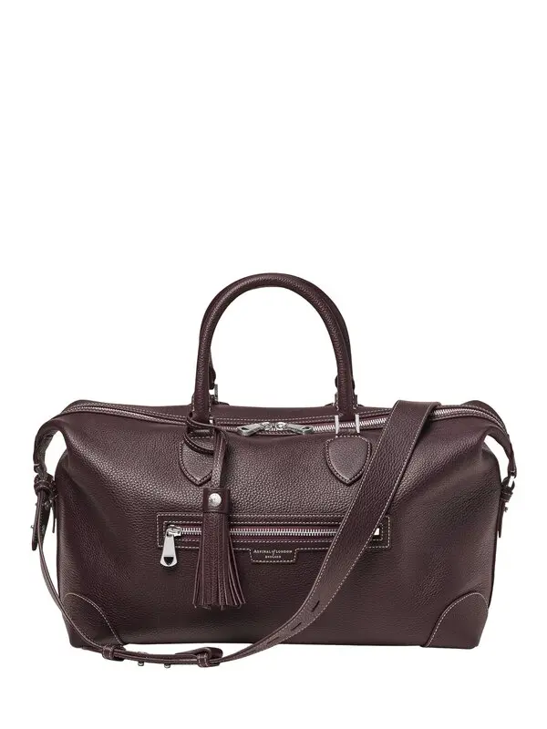 ASPINAL OF LONDON Leather Hudson Flight Bag - Burgundy