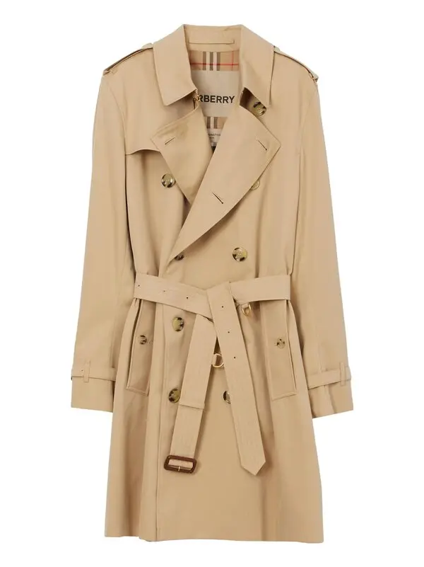 Burberry Mid-length Kensington Heritage Trench Coat - Yellow