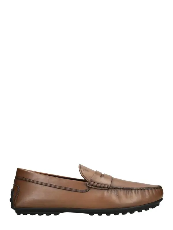 TOD'S Leather City Gommino Loafers - Brown