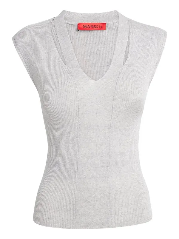 Max & Co. Knitted Cut-out Top - Grey