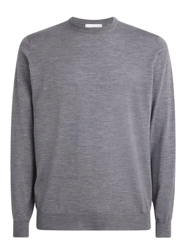 LARDINI Virgin Wool Crew-neck Sweater - Grey