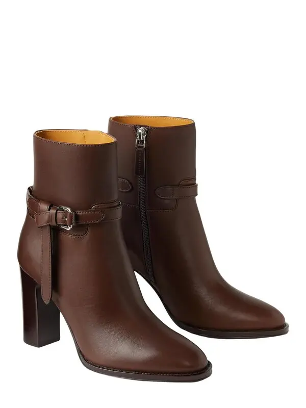 Ralph Lauren Leather Donnely Ankle Boots - Brown