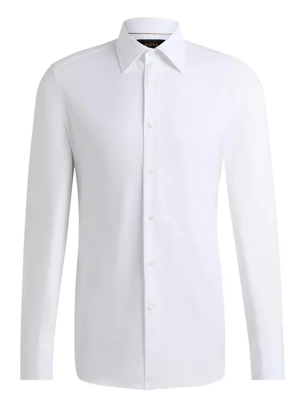 BOSS Stretch-cotton Slim Shirt - White
