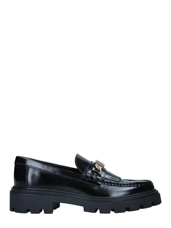 TOD'S Leather Gomma Frangia Loafers - Black