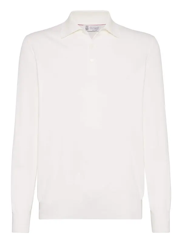 Brunello Cucinelli Cotton Polo Sweater - White