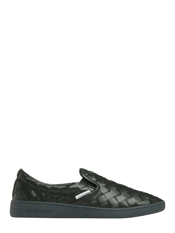 Bottega Veneta Leather Intrecciato Loafers - Green