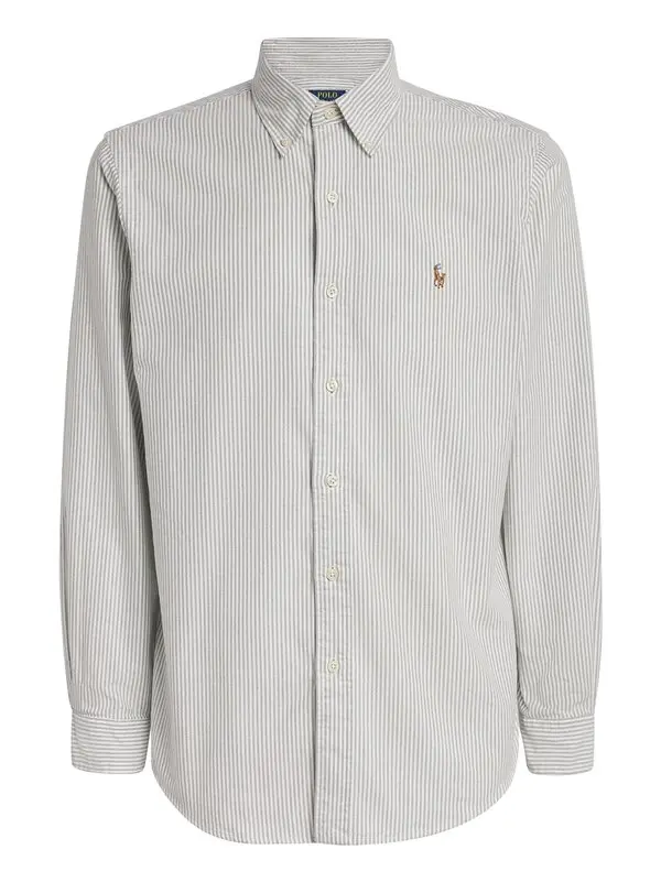 Polo Ralph Lauren Cotton Stripe Oxford Shirt - Green