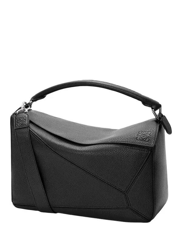 Loewe Leather Puzzle Edge Top-handle Bag - Black
