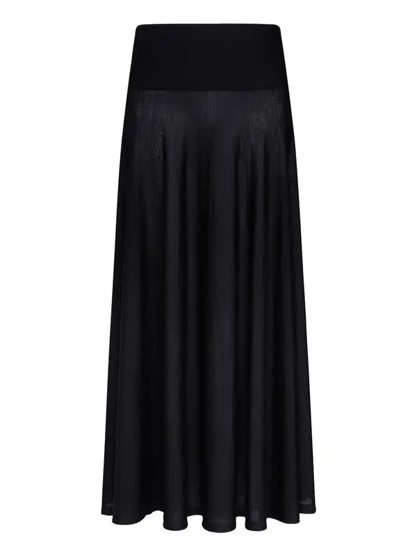 Alaïa Virgin Wool Maxi Skirt - Black