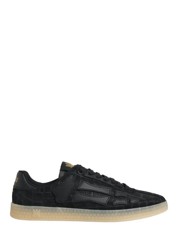 Amiri Suede Pacific Bones Low-top Sneakers - Black