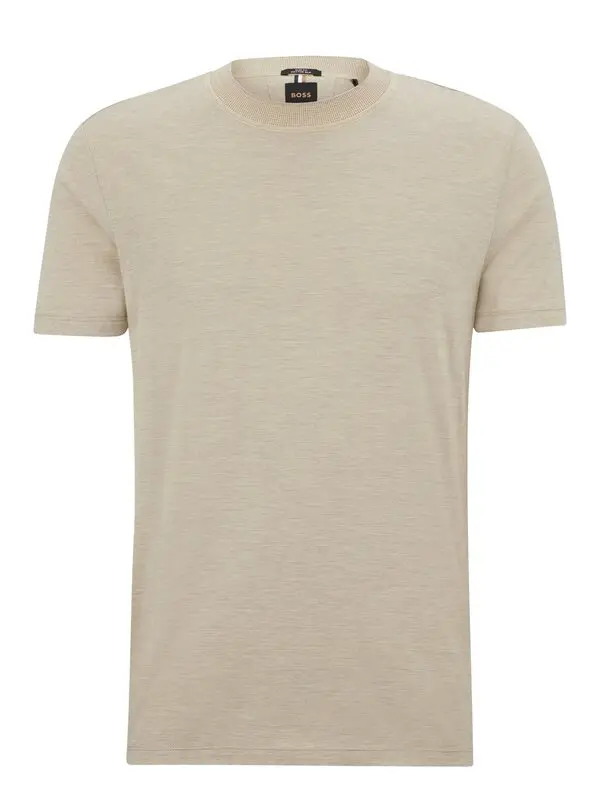 BOSS Cotton-silk T-shirt - Beige