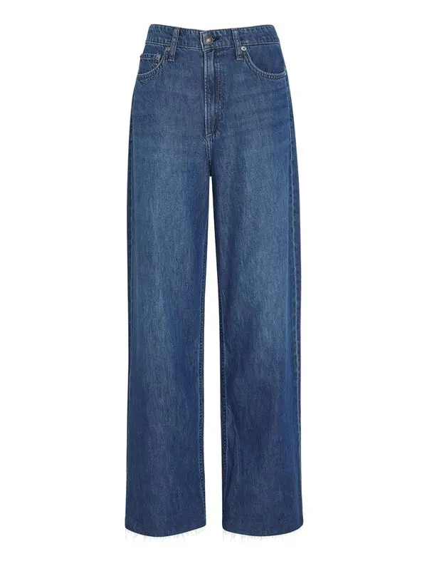 Rag & Bone Featherweight Logan Mid-rise Wide-leg Jeans - Blue