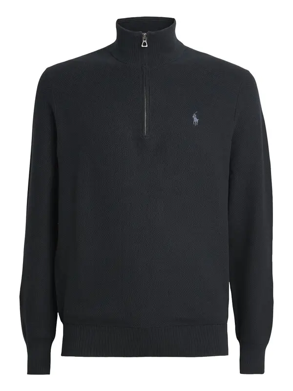 Polo Ralph Lauren Cotton Half-zip Sweater - Black