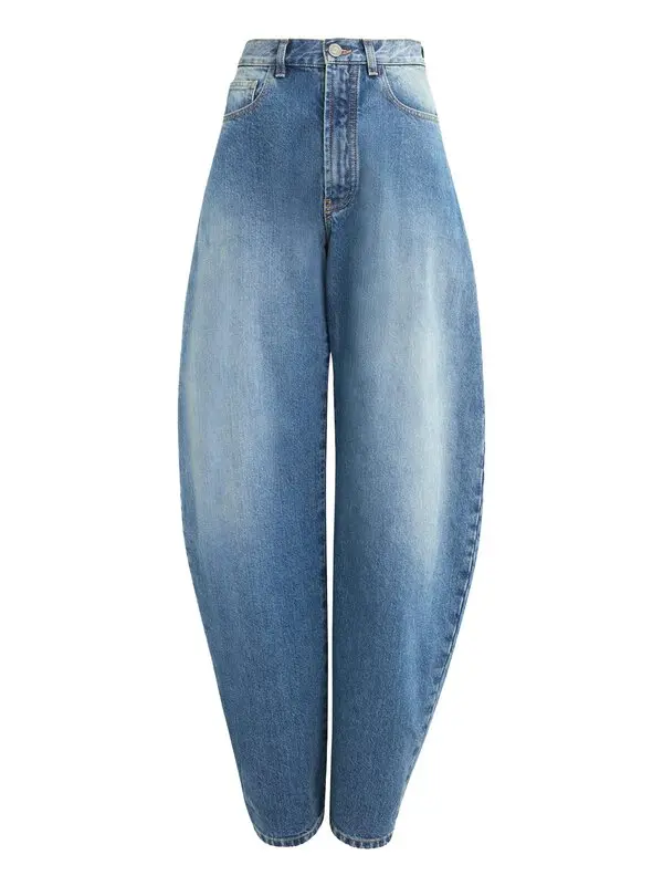 Alaïa Round Wide-leg Jeans - Blue