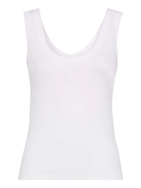 Brunello Cucinelli Stretch-cotton Ribbed Tank Top - White