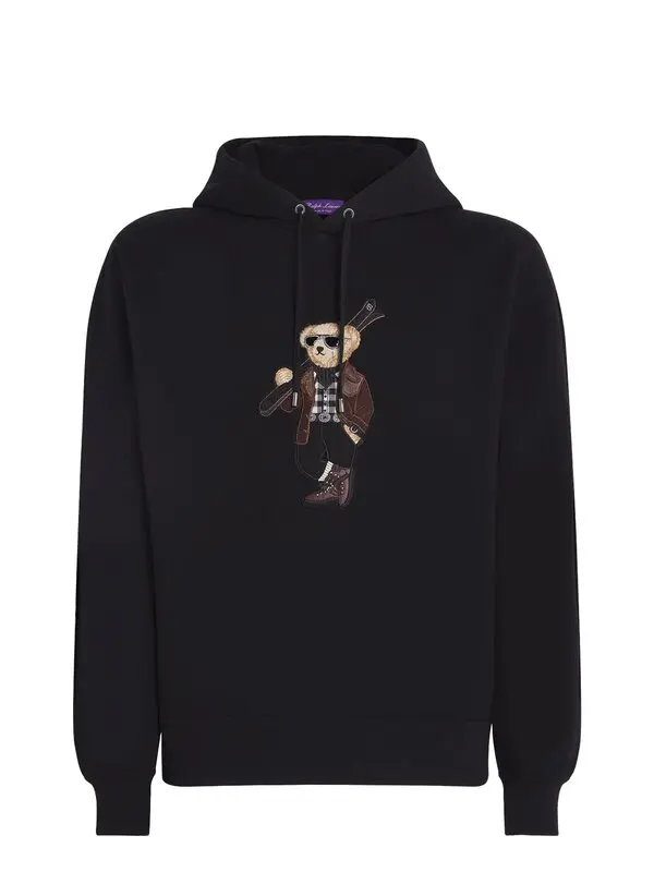 Ralph Lauren Purple Label Cotton-cashmere Polo Bear Hoodie - Black