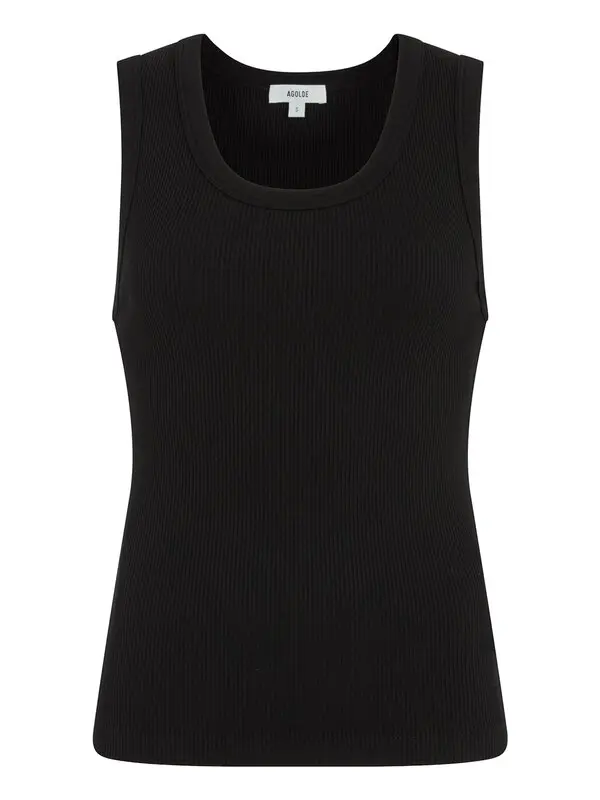AGOLDE Poppy Ribbed Tank Top - Black