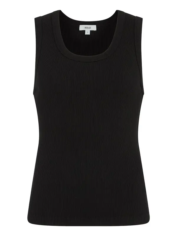 AGOLDE Poppy Ribbed Tank Top - Black