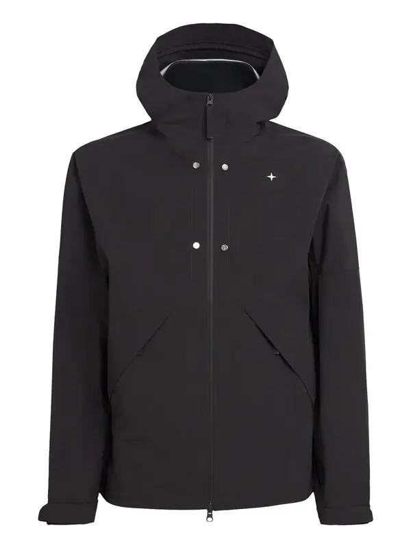 Stone Island Water-resistant Hooded Coat - Grey