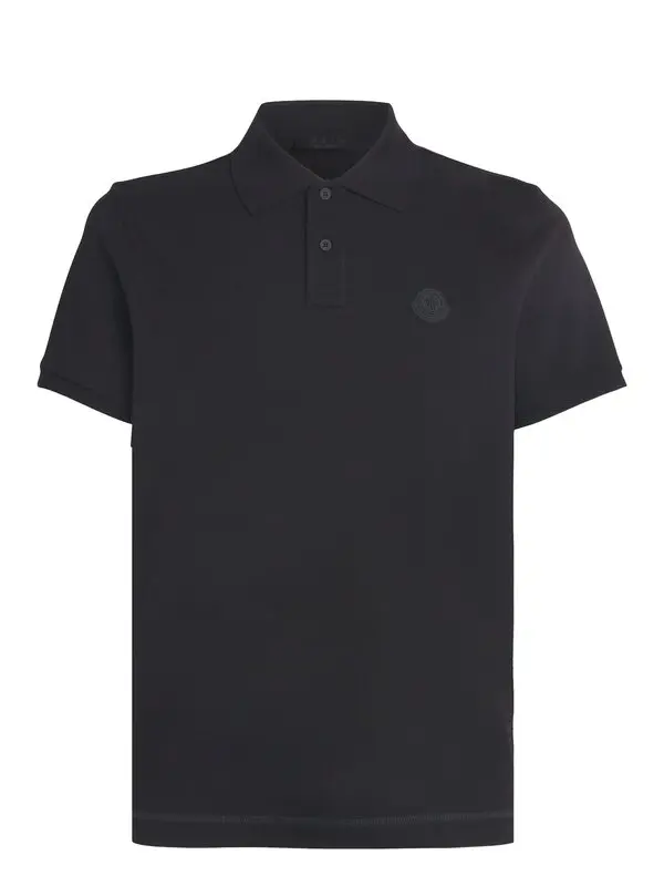 Moncler Cotton Logo Polo Shirt - Black